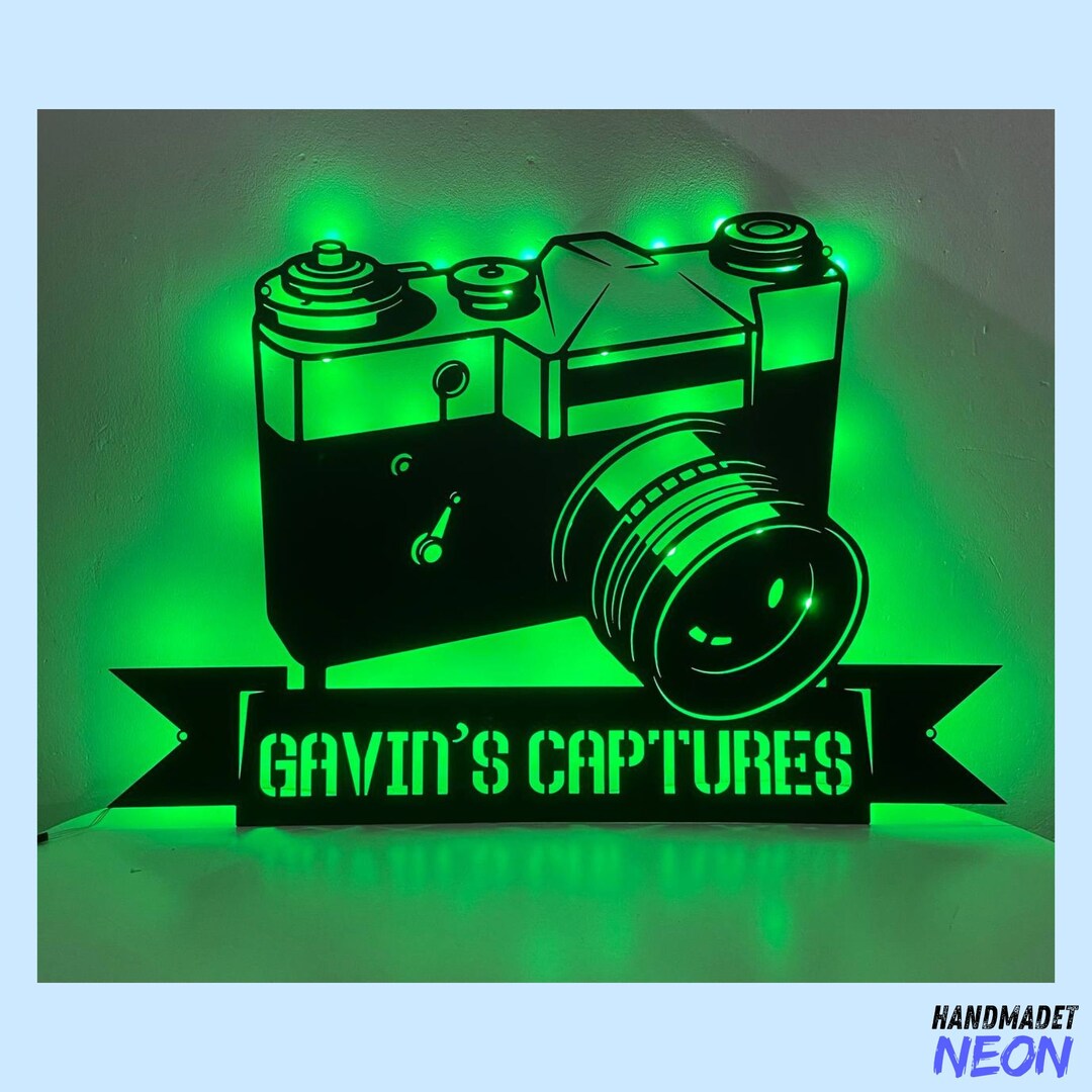 Personalized Camera Metal Sign, Photo Taking Metal Light, Camera Led ...