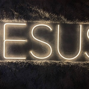 Jesus Neon Sign, Jesus Led Sign, Wall Decor, Catholic Neon Sign, Custom ...