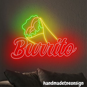 Burrito Neon Sign, Burrito Led Sign, Mexico Burrito Led Light, Burritos ...