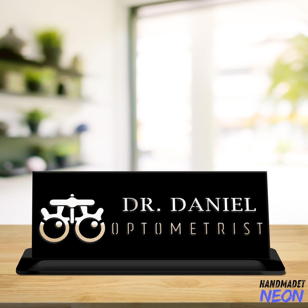 Custom Optometry Metal Name Plate, Optometrist Name Plate Table Decor ...