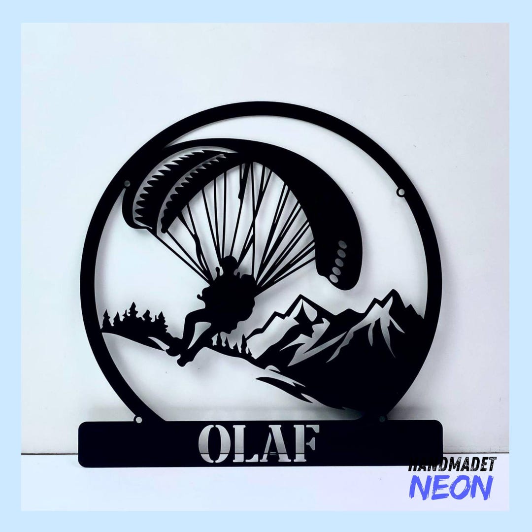 Personalized Skydiving Metal Sign, Skydiver Metal Light, Parachute Led ...