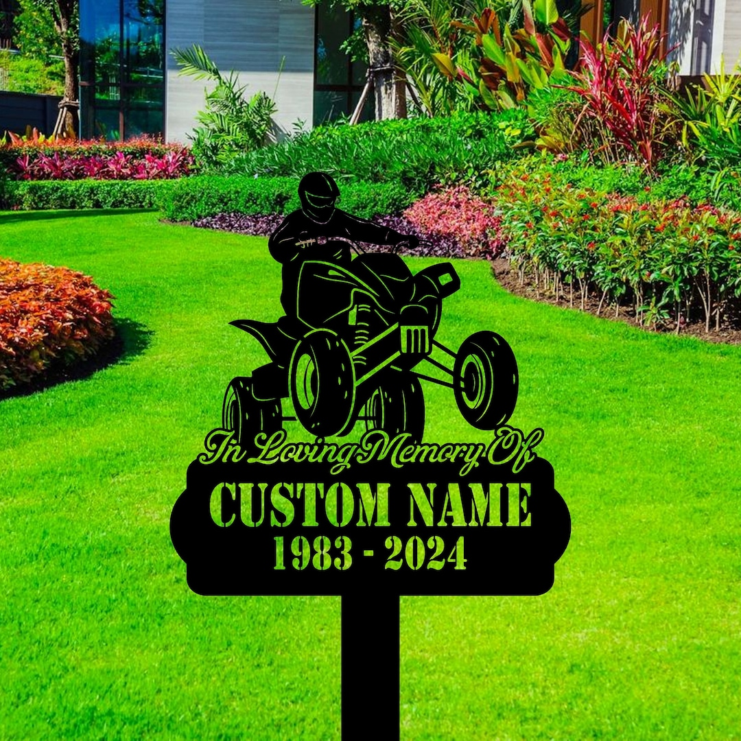Custom Outdoor Atv Metal Sign With Stakes Personalized Outdoor All ...