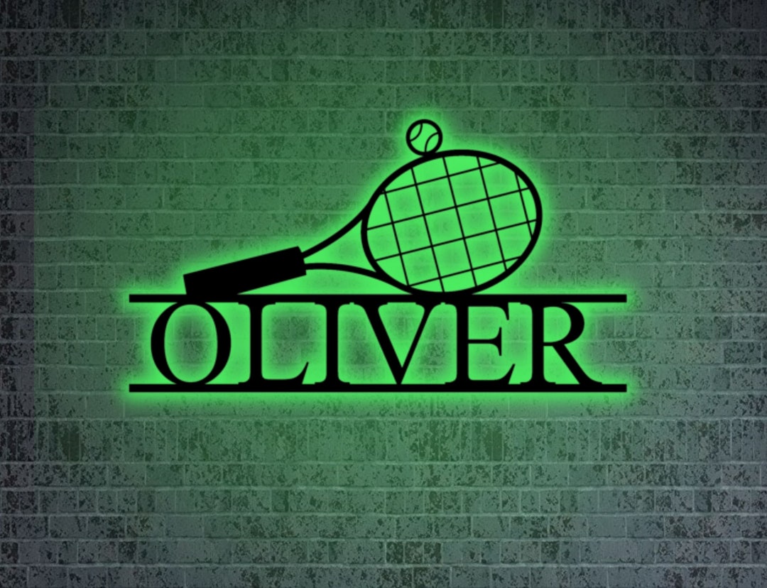 Custom Tennis Metal Wall Art With LED Light, Personalized Tennis Player ...