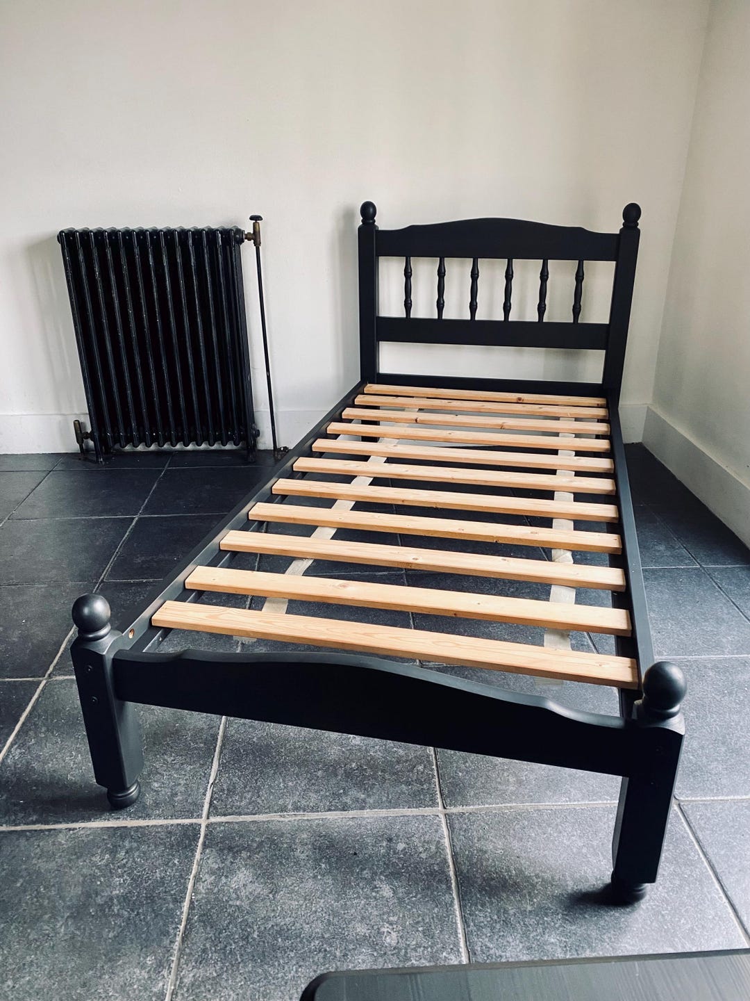 Chunky Black Pine Single Bed Frame - Etsy