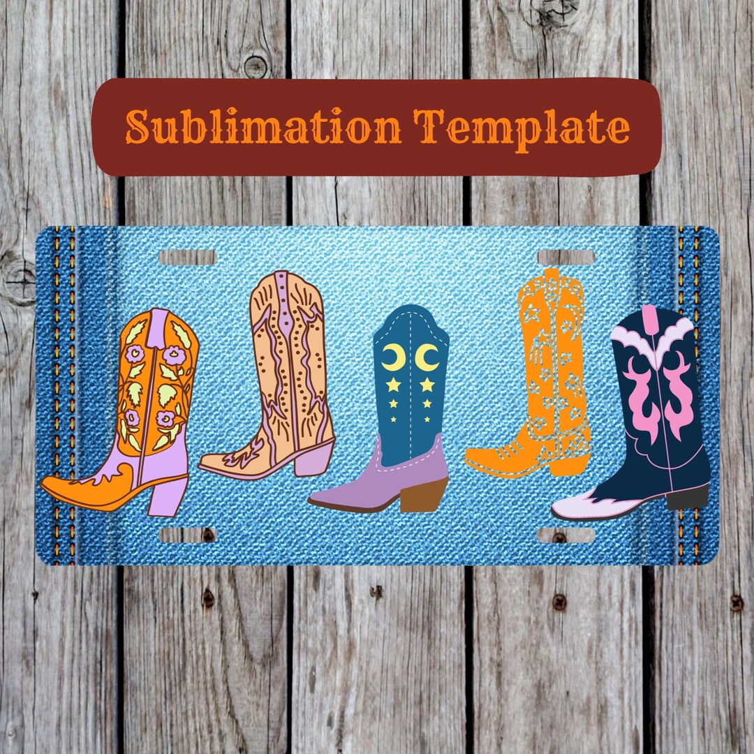 Western License Plate PNG Country Theme Plate Sublimation - Etsy