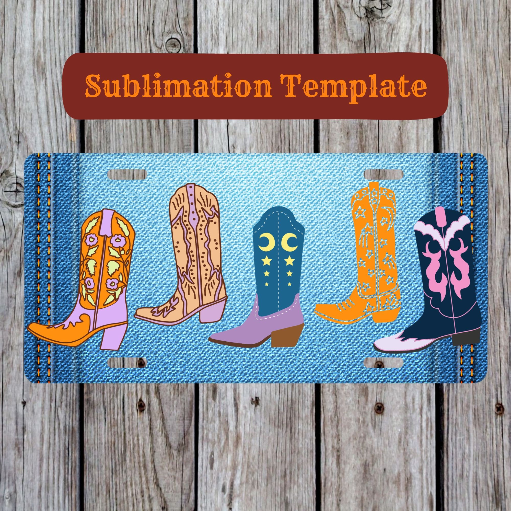 Western License Plate PNG Country Theme Plate Sublimation - Etsy