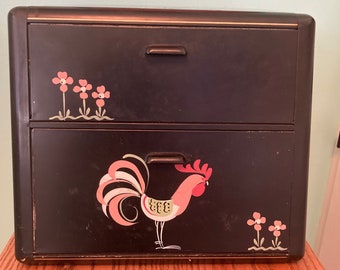 Vintage Rooster Bread Box - Etsy