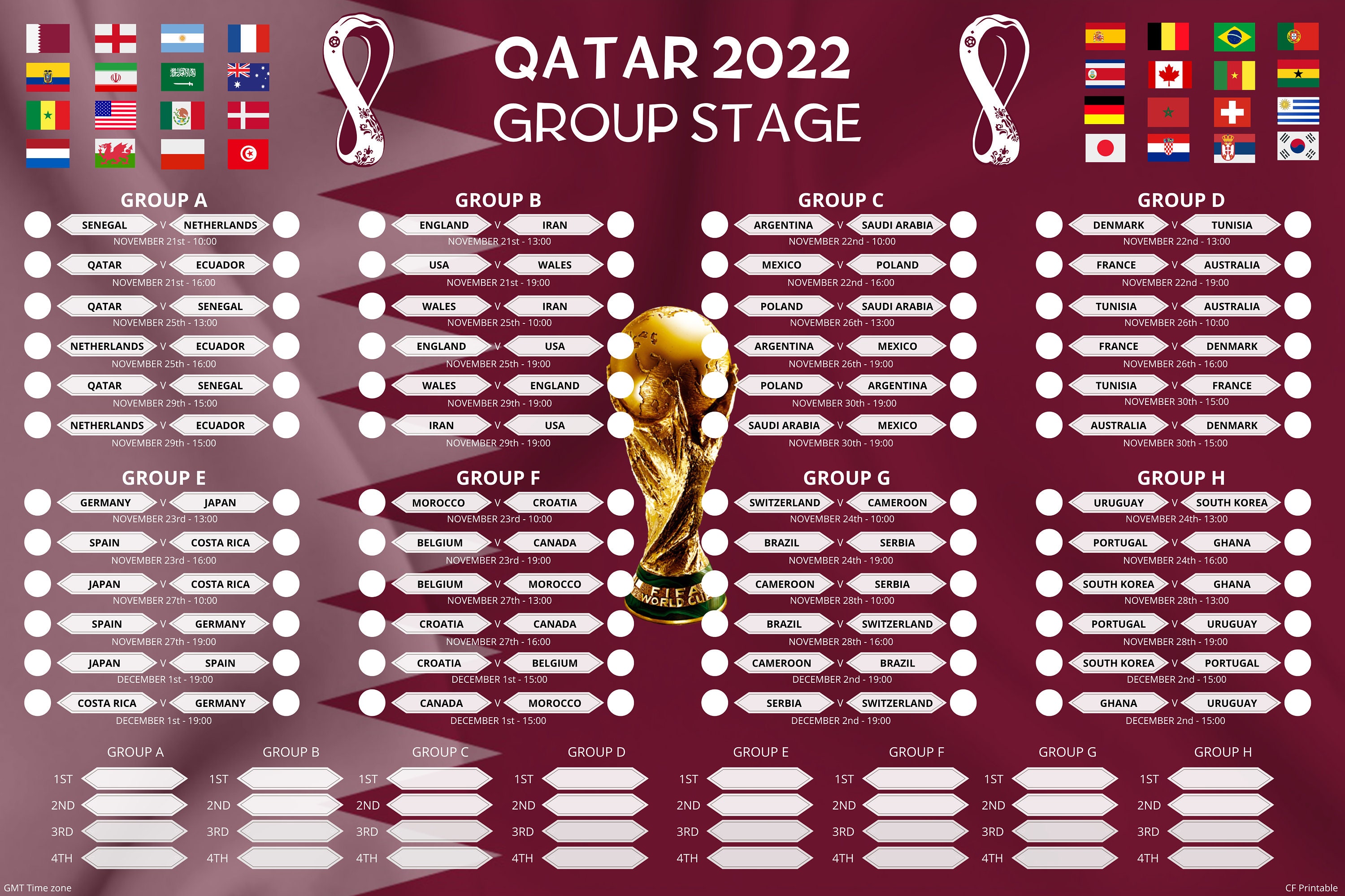 World Cup 2022 Schedule Poster