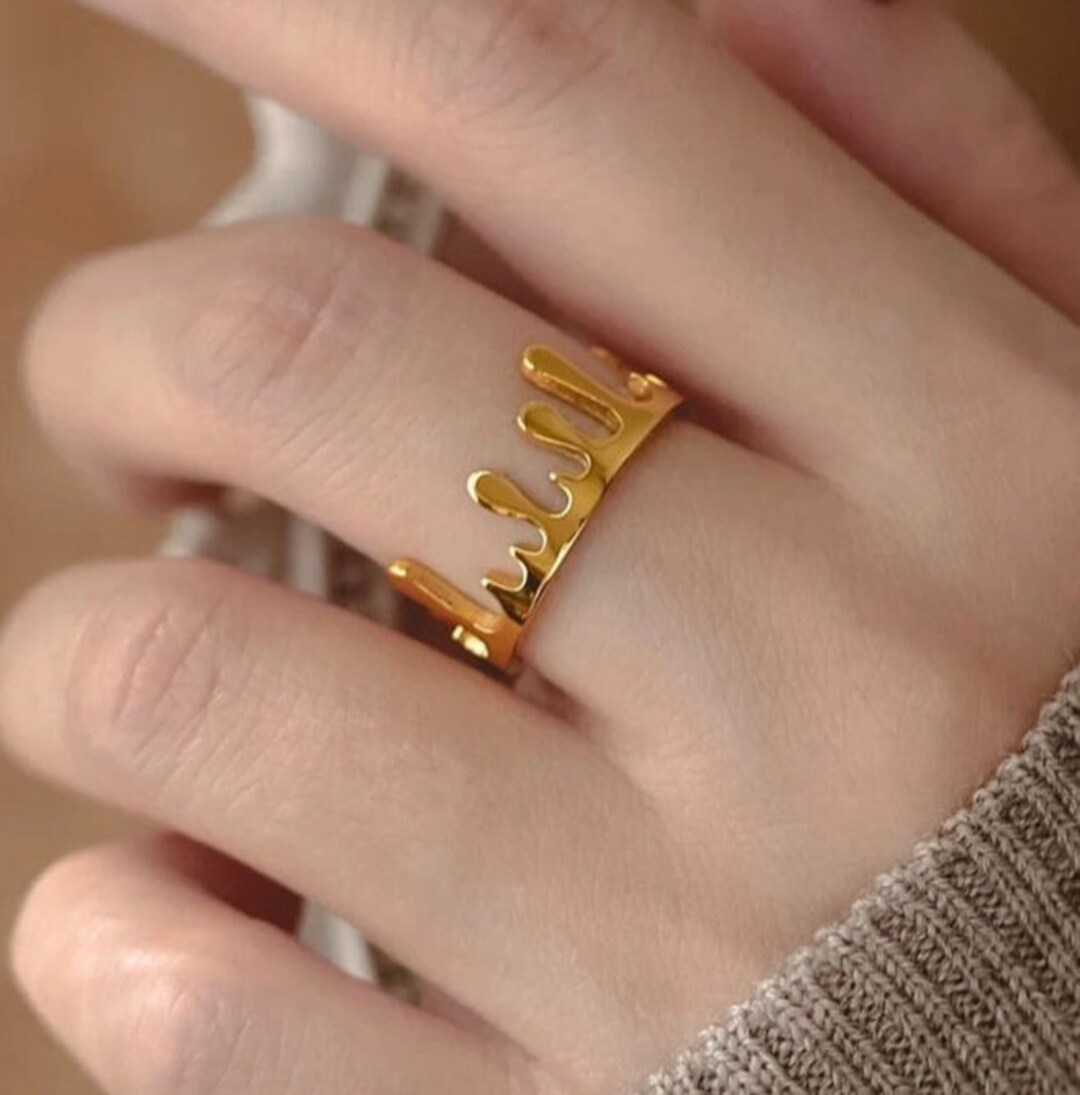 Drip Ring, Dripping Ring, 18K Gold Stainless Steel, ADJUSTABLE ...