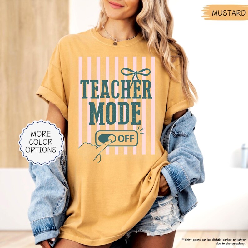 Coquette Teacher Mode off Shirt, Striped Last Day of School Shirt, End ...