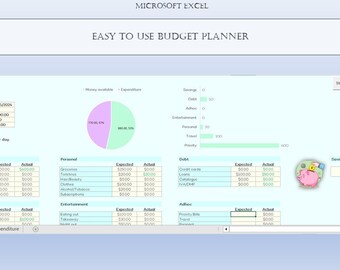 Monthly Personal Budget Planner - Excel Template - Etsy