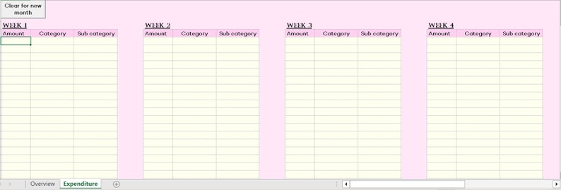 Monthly Budget Planner - Excel Template, Pink - Etsy