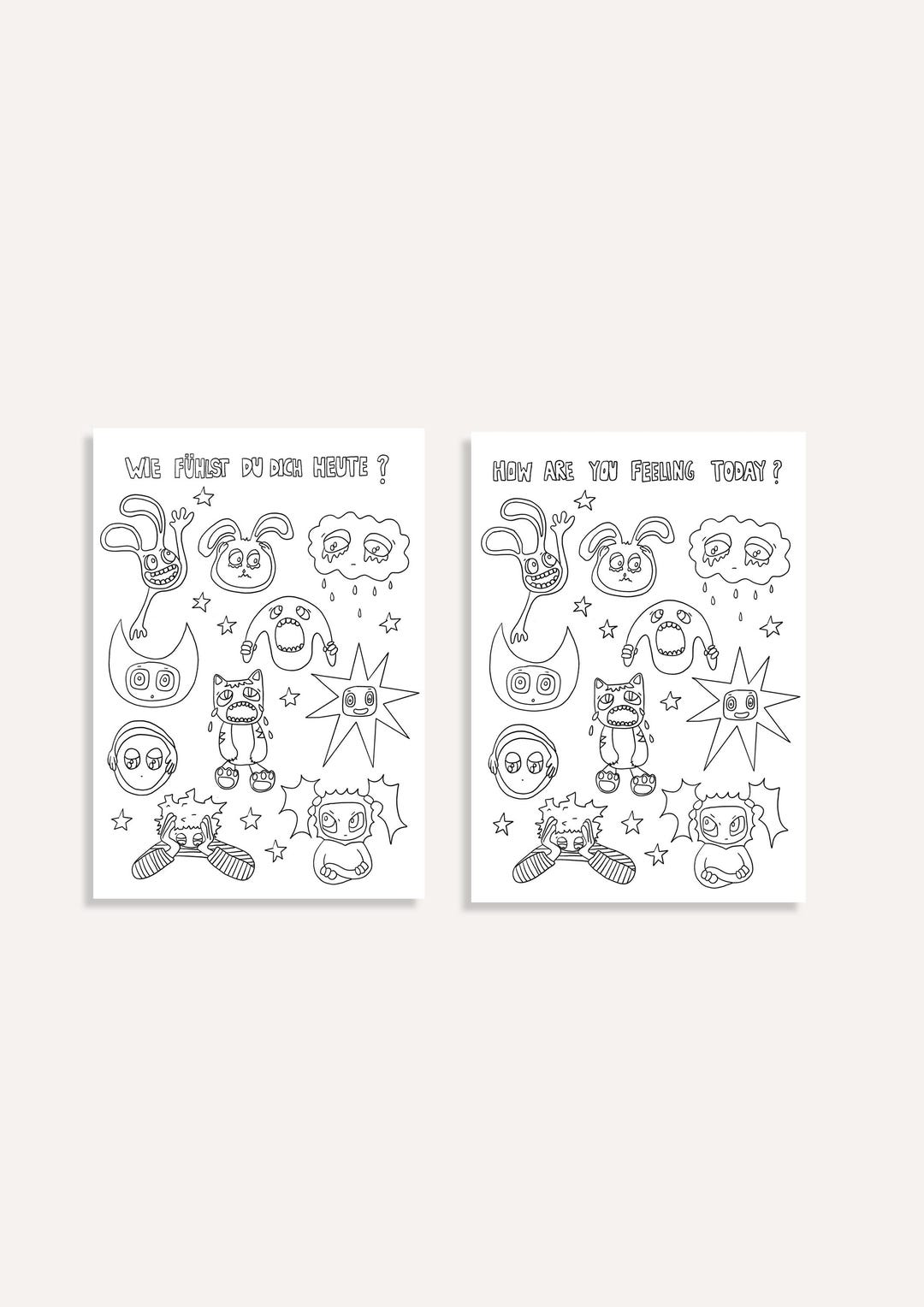 Emotions Coloring Page for Kids | How Are You Feeling Today Poster ...