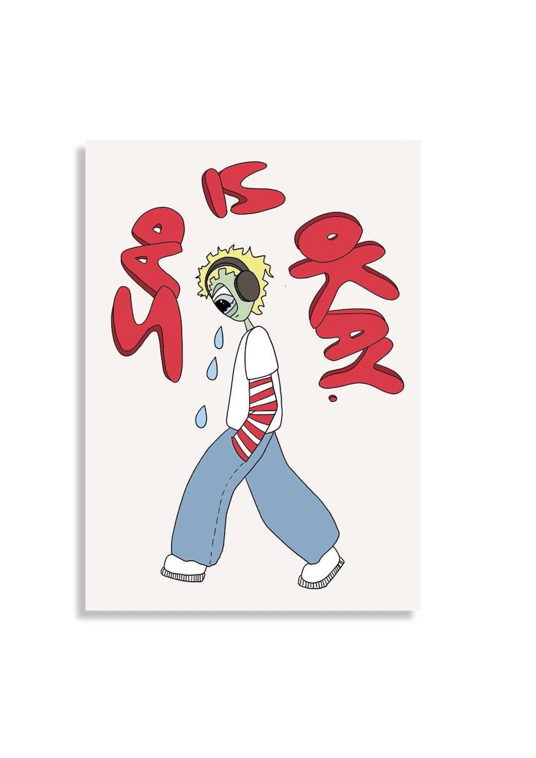 Sad is Okay – Mental Health Printable Poster & Postcard | Emotional Art ...