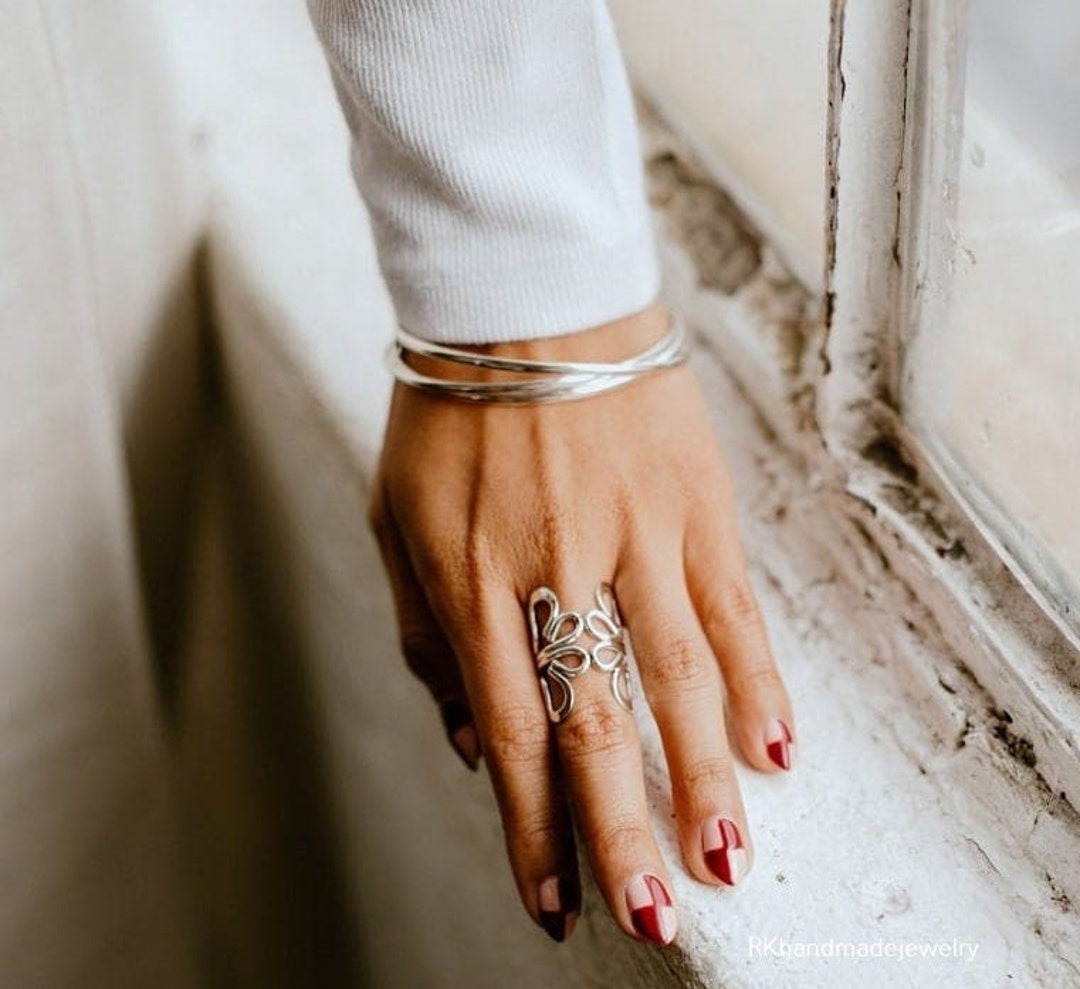 Arthritis Finger Splint Adjustable Sterling Silver or Yellow Bronze for ...