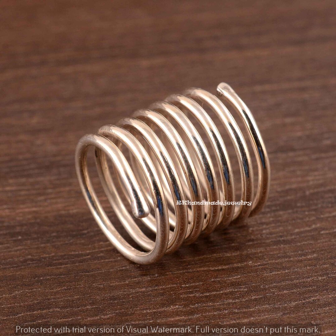Sterling Silver Coil Spiral Splint Ring Spiral Splint Ring Thumb Splint ...