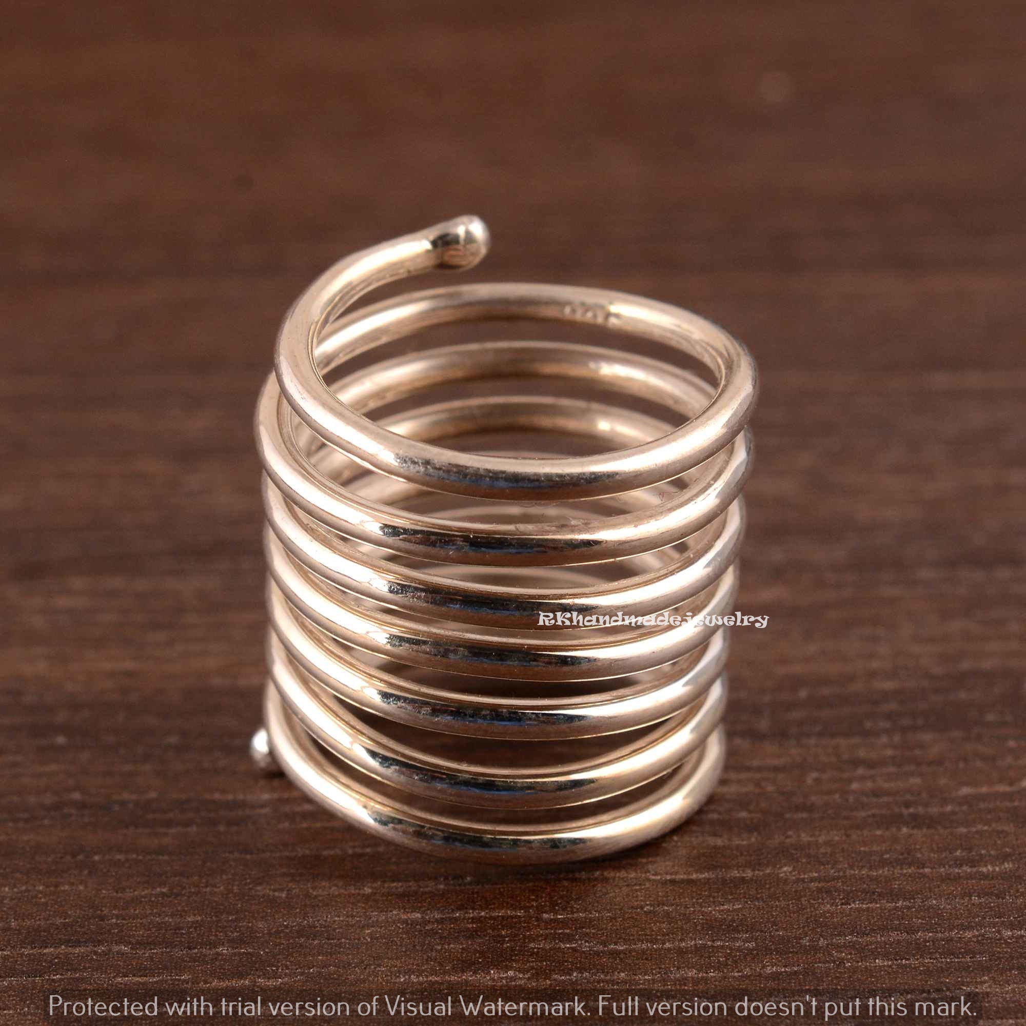 Sterling Silver Coil Spiral Splint Ring Spiral Splint Ring Thumb Splint ...