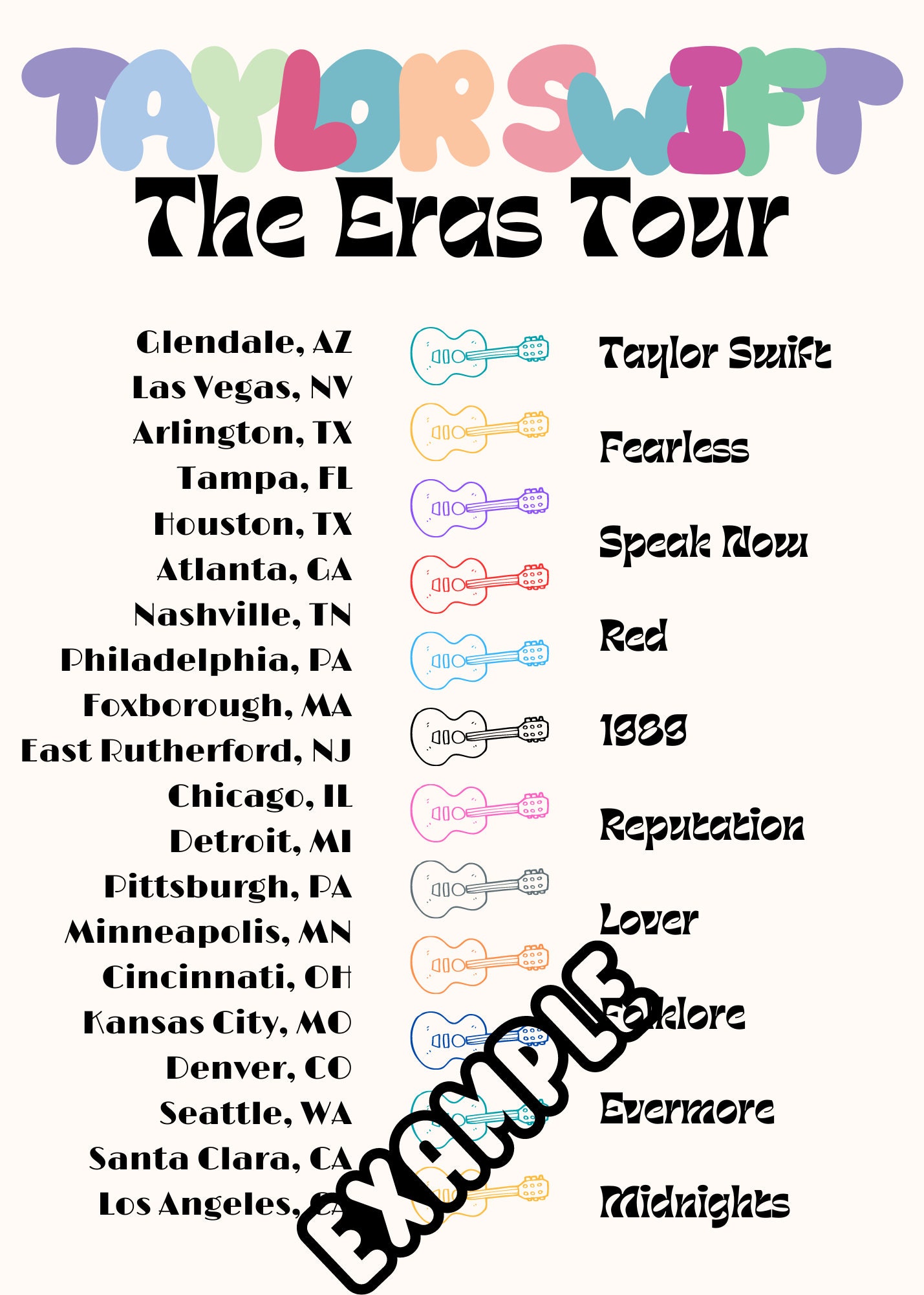 Taylor Eras Tour, Eras Tour Merch, Tour Poster