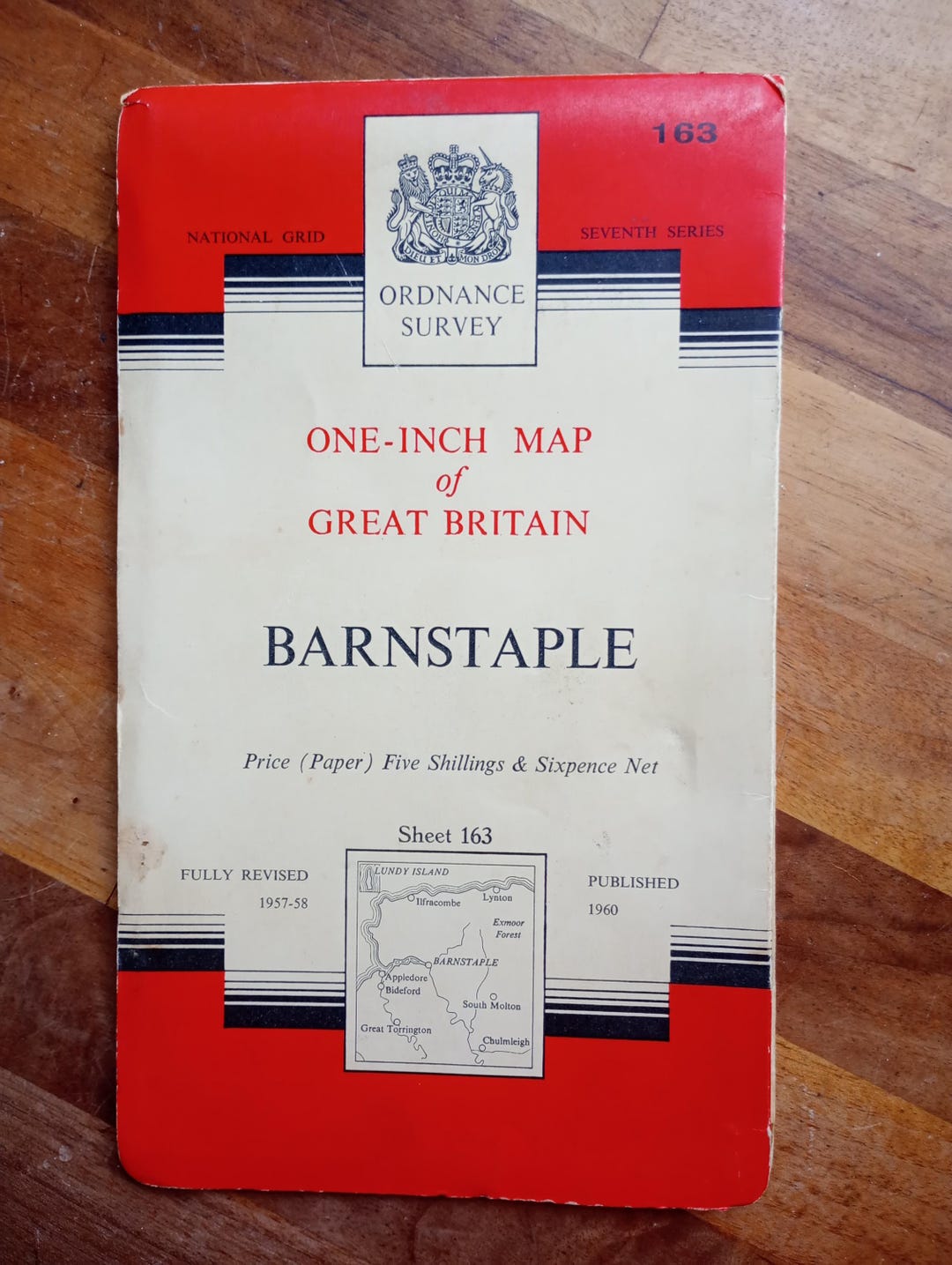 Rare Barnstaple One-inch Map of Great Britain Ordnance Survey Map 163 ...