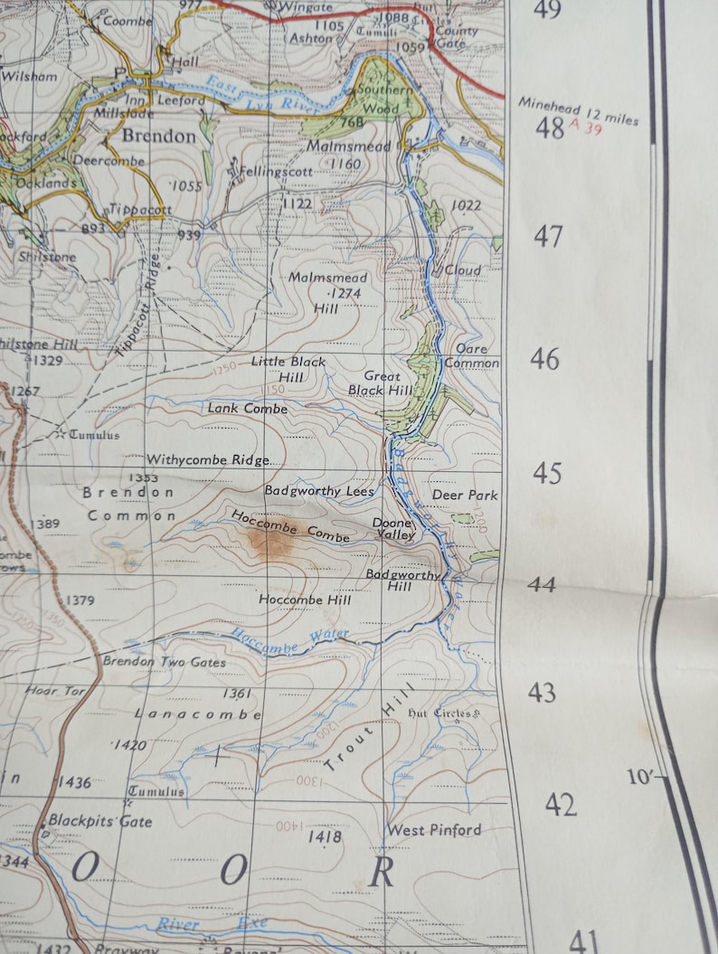 Rare Barnstaple One-inch Map of Great Britain Ordnance Survey Map 163 ...