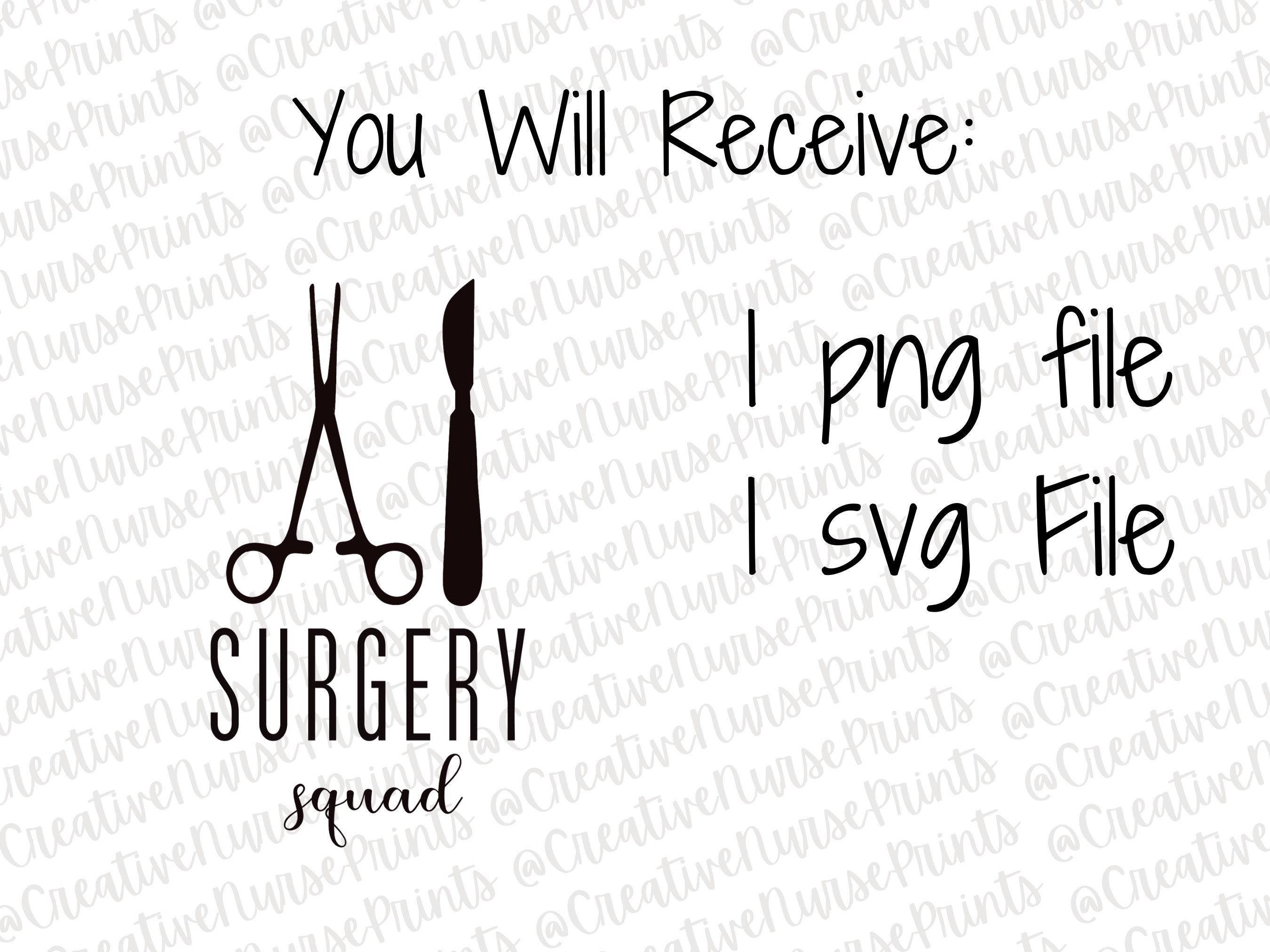 OR Surgical Squad Medical SVG PNG Digital Tshirt Design, 12x12 Cricut ...