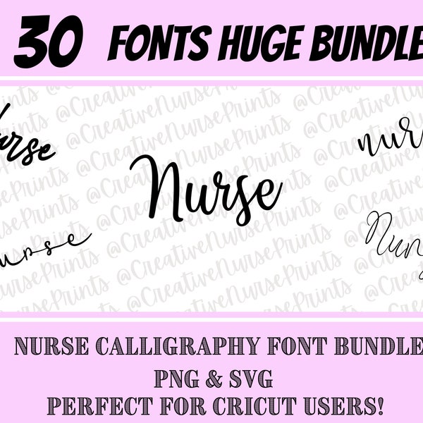 Nurse Cursive Svg - Etsy