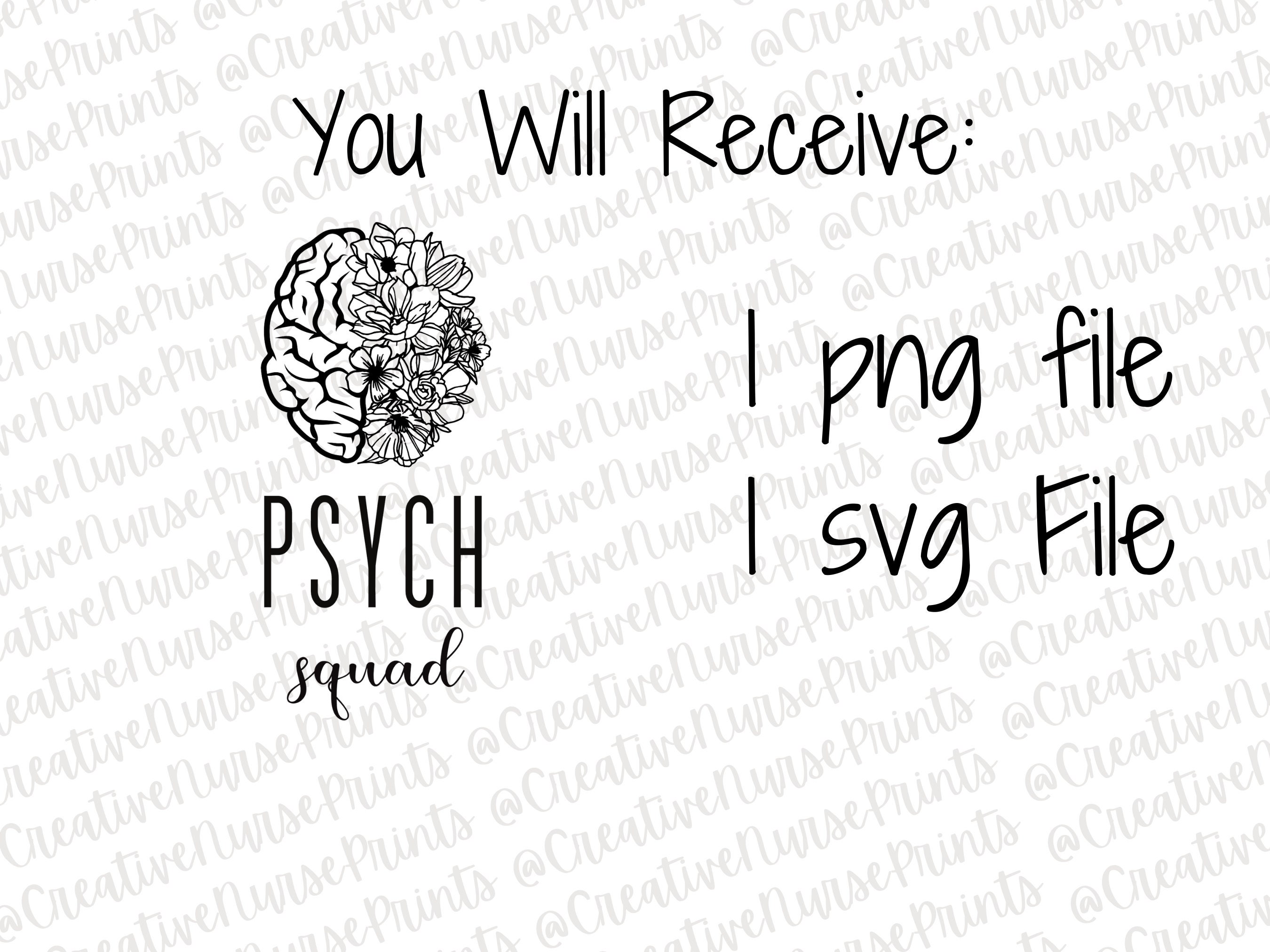 Psych Squad Medical SVG PNG Digital Tshirt Design, 12x12 Design File ...
