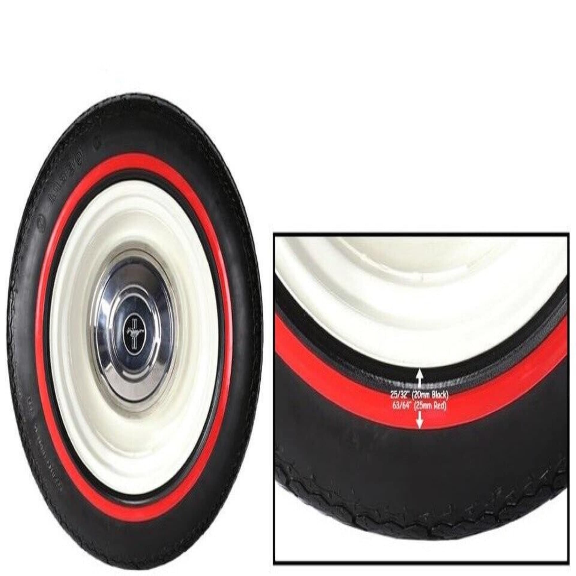 4x Portawalls Black Red Sidewall Tire Insert Set 14'' Rim Sidewall Set ...