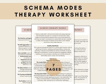 Schema Therapy Flashcard, Therapy Flashcard, Schema Therapy Worksheet ...