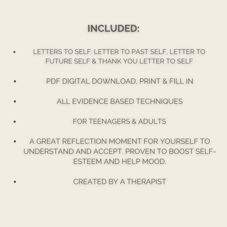 Letters to Yourself Worksheets, CBT Worksheets, Therapy Worksheets ...