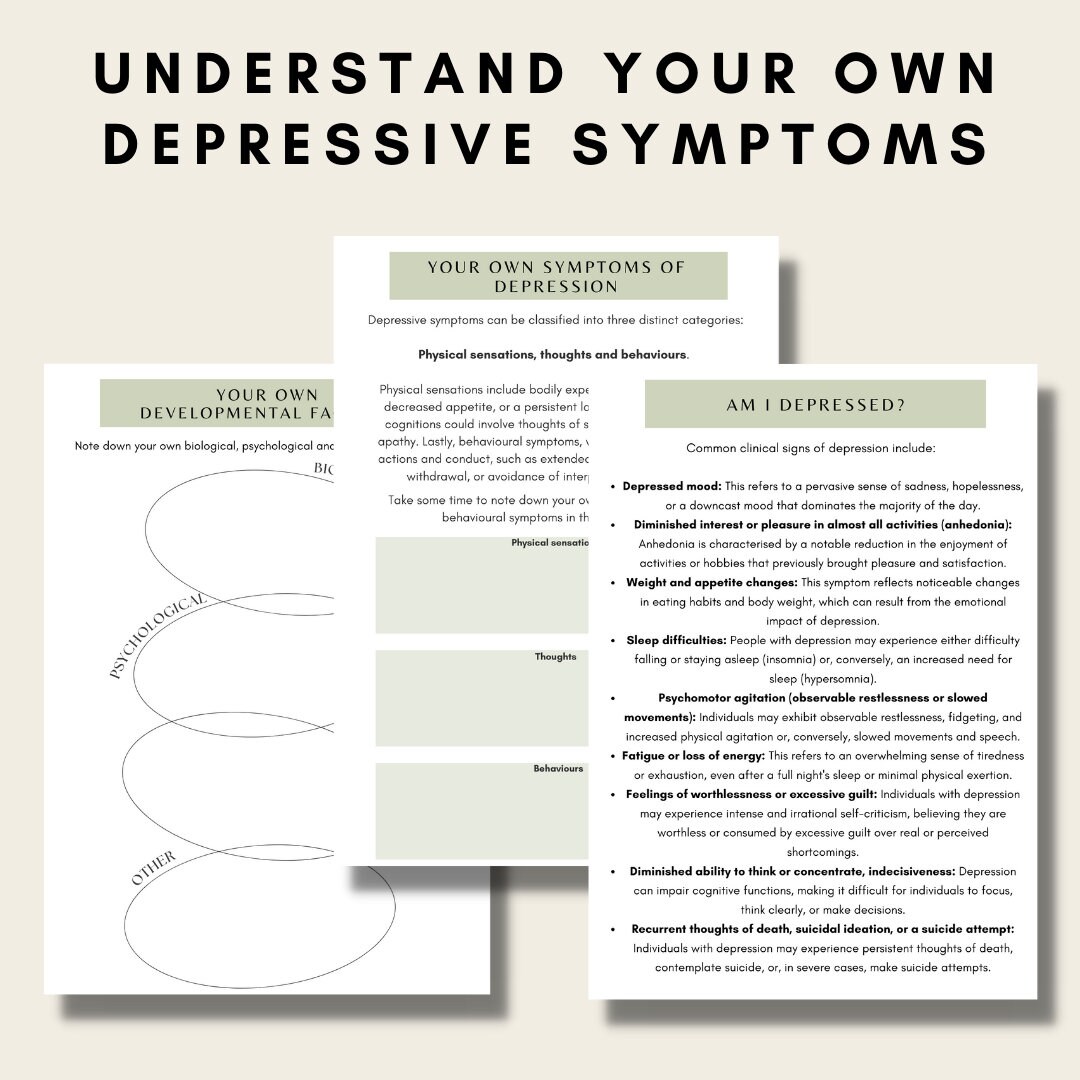 Improve Your Depression & Low Mood Workbook, Depression CBT Workbook ...