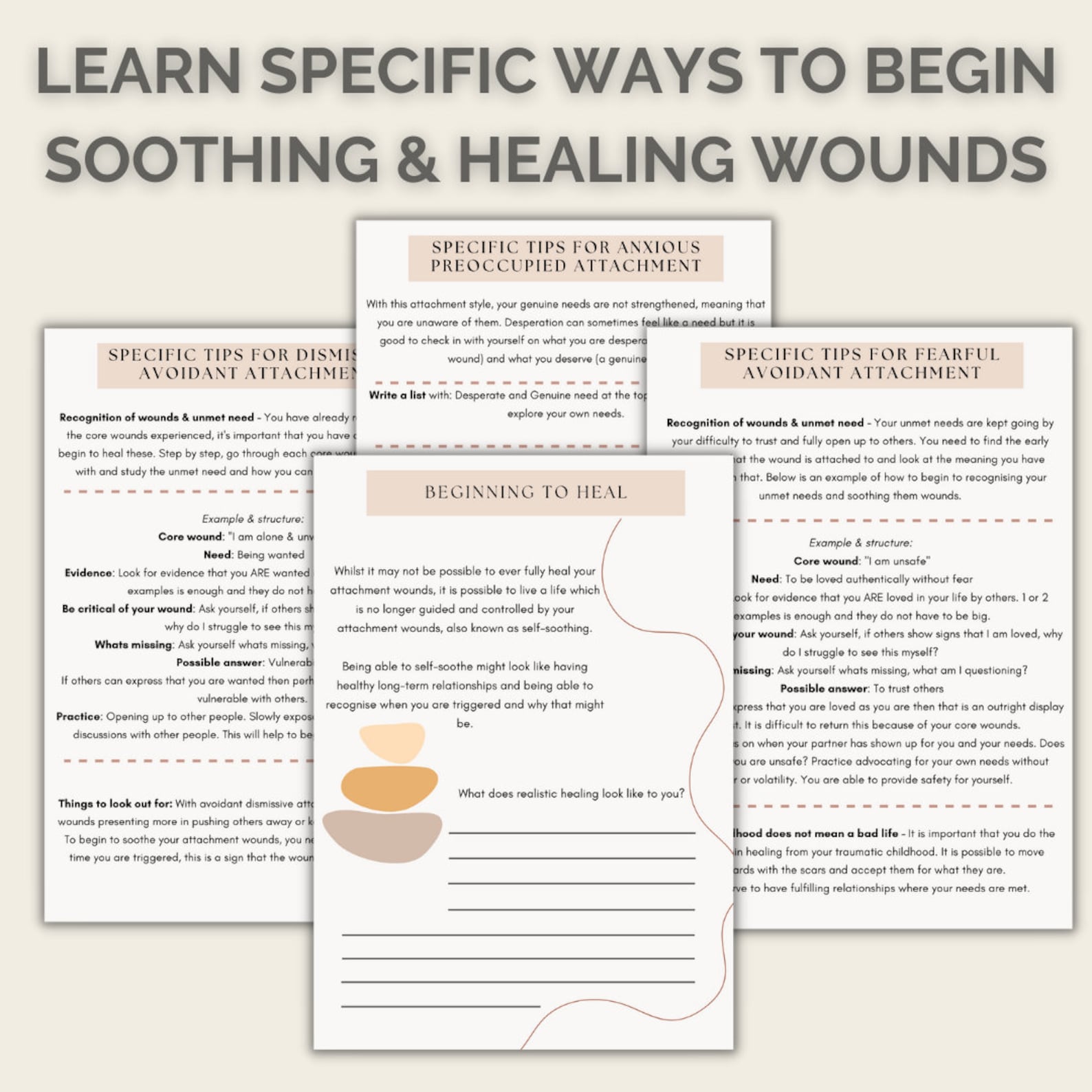Soothe Your Attachment Wounds, Attachment Type Workbook, Avoidant ...