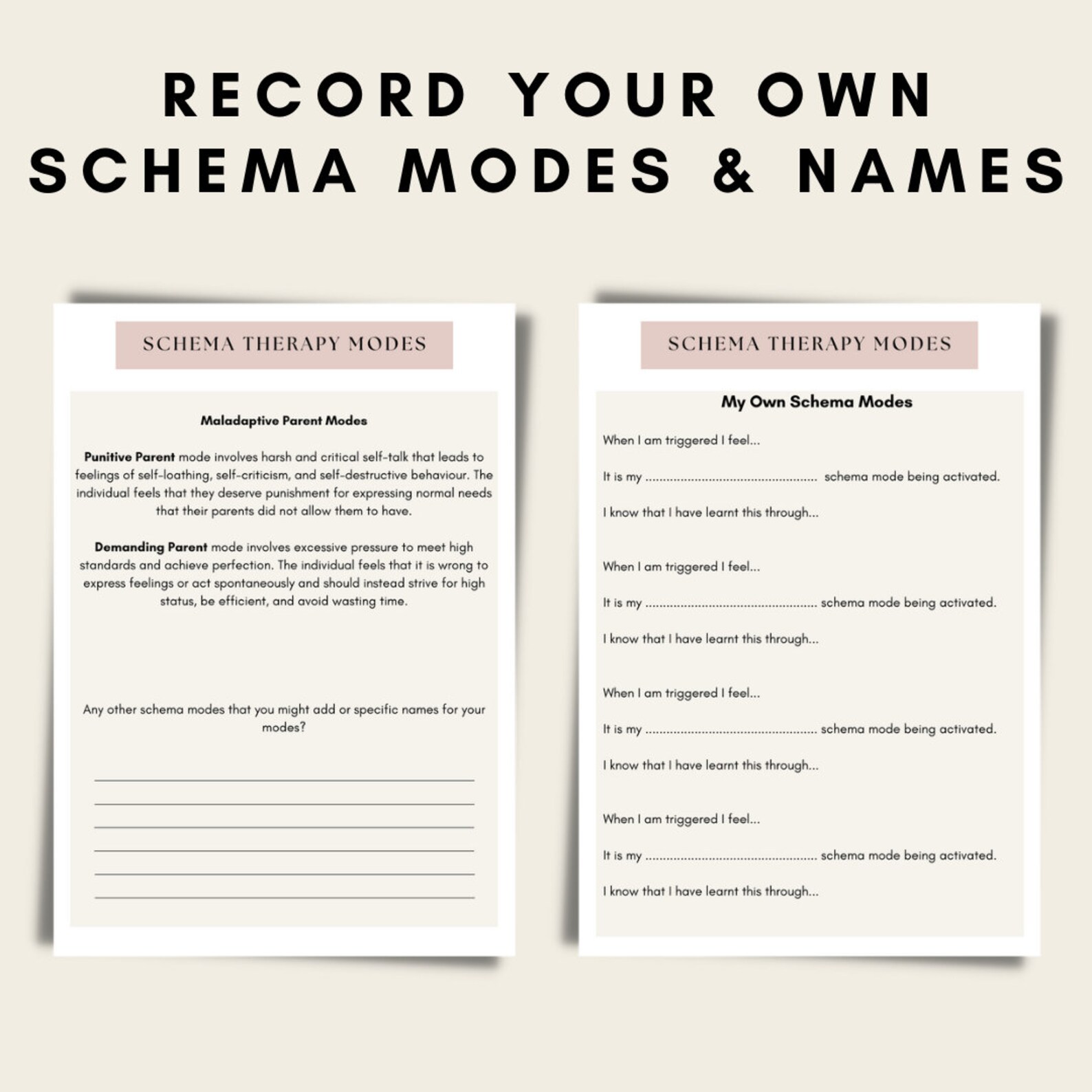 Schema Modes Therapy Worksheet: Mental Health Resource (PDF Digital ...