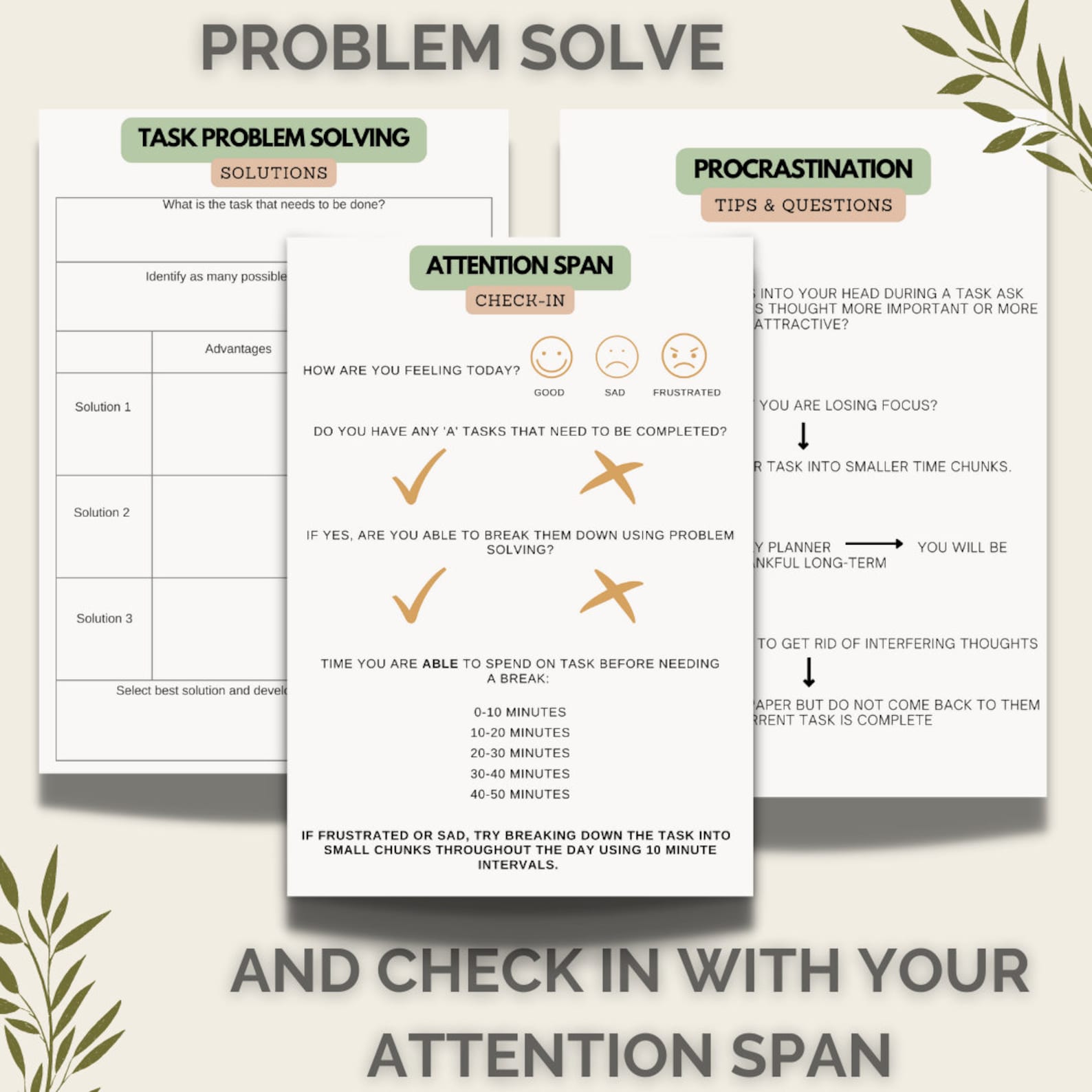 ADHD Printable Planner, Adhd Worksheets, CBT Worksheets, Therapy ...