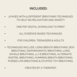 Anxiety Breathing Exercises Worksheet, Anxiety Worksheet, Breathing ...