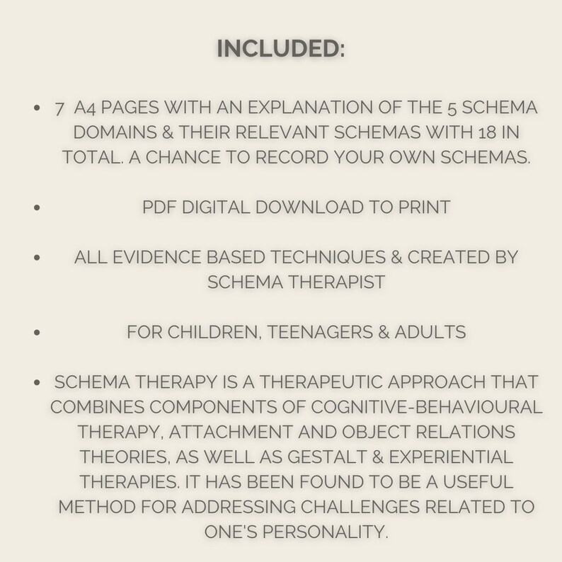 Schema Domain And Schema Identification Worksheet Schema Therapy Worksheet Therapy Resource 