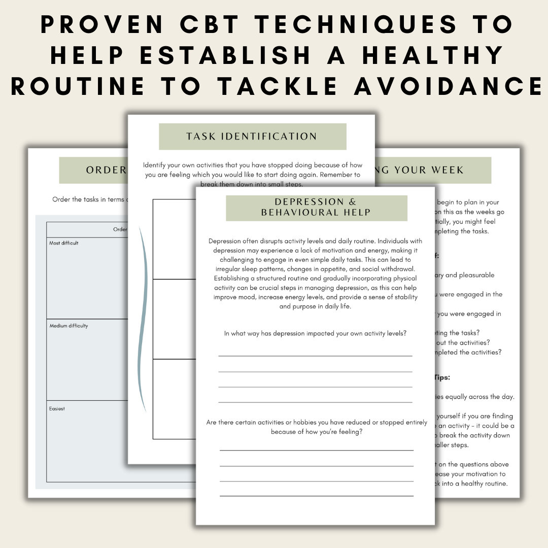 Depression and Anxiety Mental Health Workbook Bundle, Depression ...