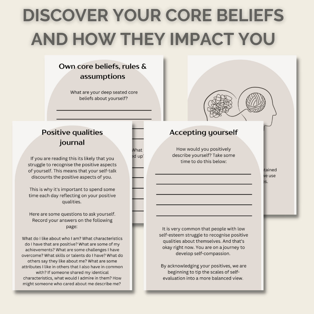 Improve Your Self-esteem Workbook, Therapy Workbook, CBT Worksheets ...