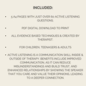 Active Listening Worksheet: Therapy & Communication Skills (PDF Digital ...