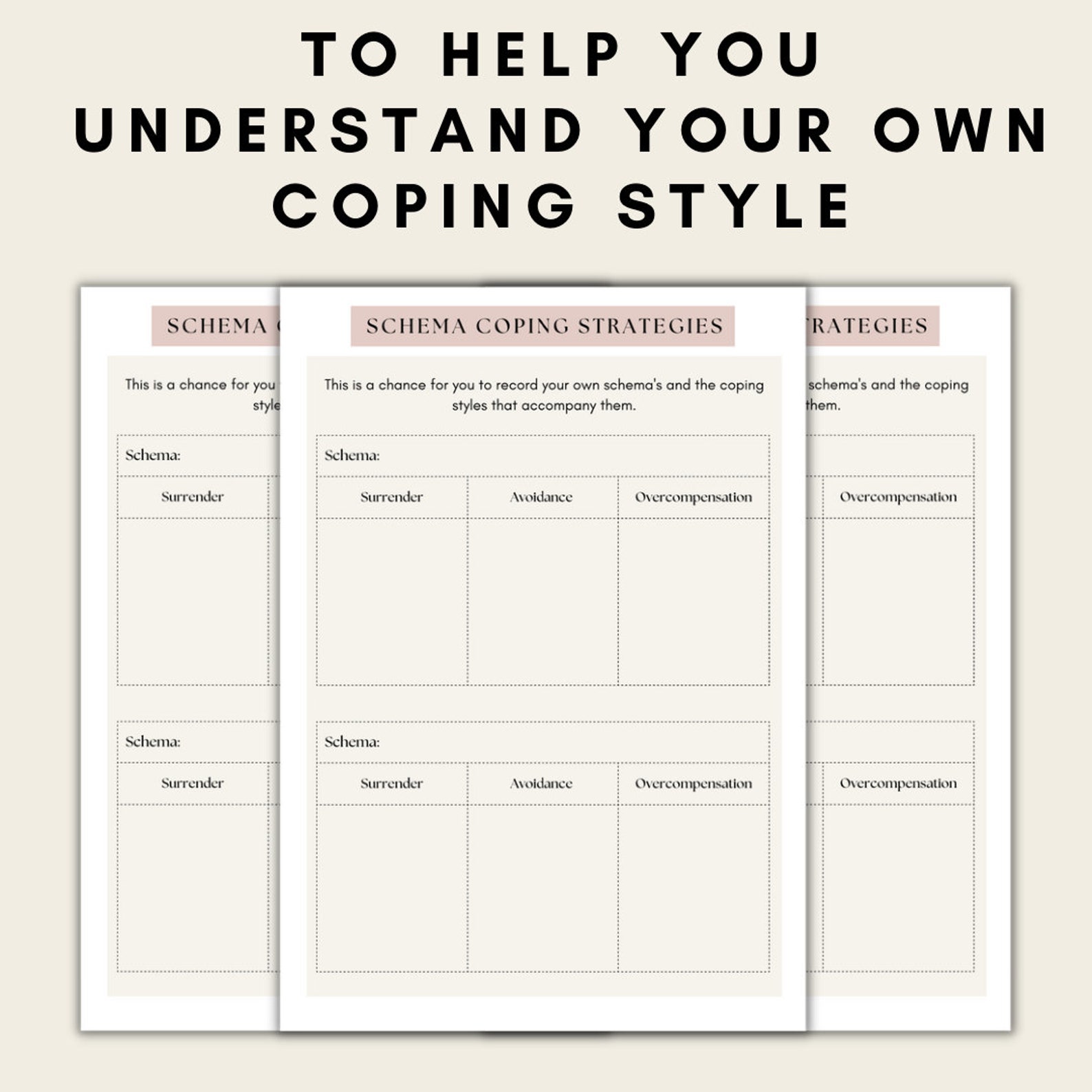 Schema Therapy Coping Styles Worksheet, Surrender Avoidance ...