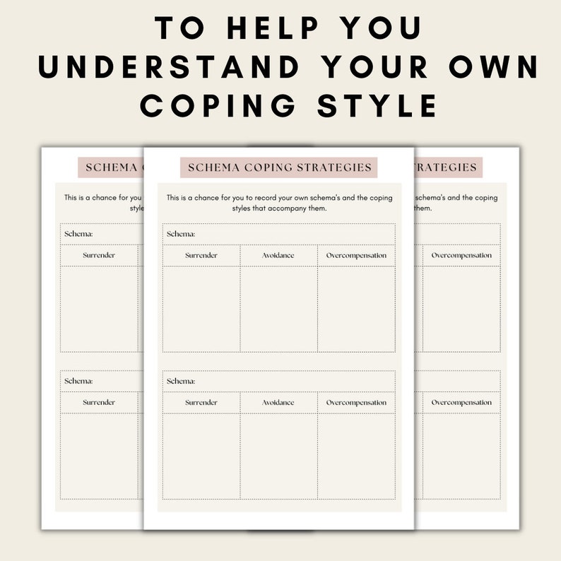 Schema Therapy Coping Styles Worksheet, Surrender Avoidance ...
