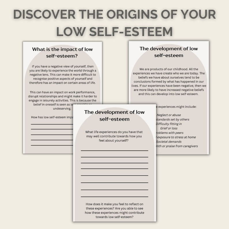 Improve Your Self-esteem Workbook Therapy Workbook CBT - Etsy UK