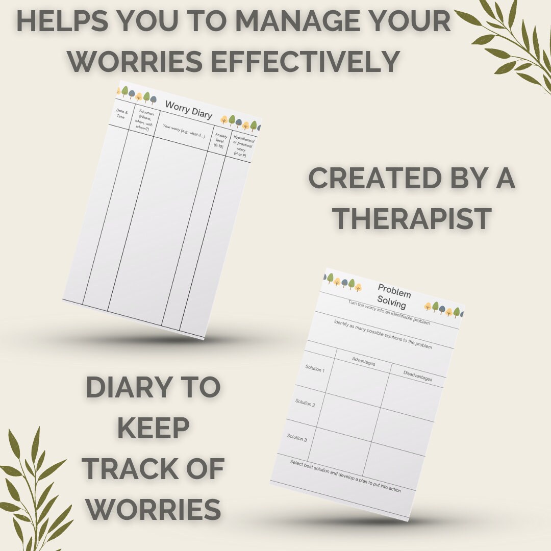 Manage Your Anxiety CBT Worksheets, Therapy Worksheets, Mental Health ...