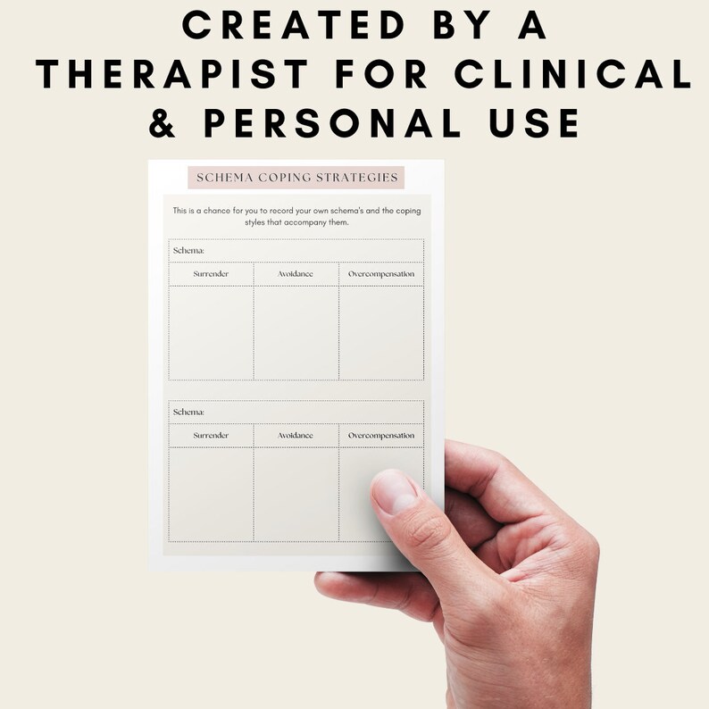 Schema Therapy Coping Styles Worksheet, Surrender Avoidance ...