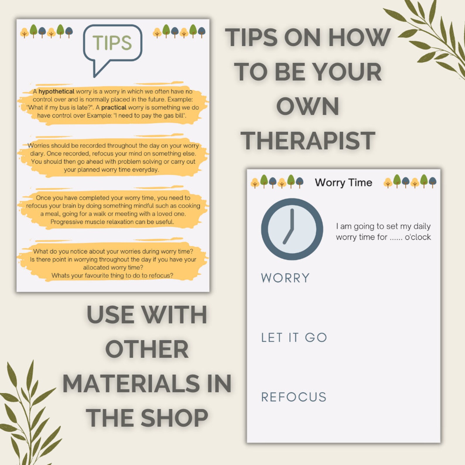 Manage Your Anxiety CBT Worksheets, Therapy Worksheets, Mental Health ...