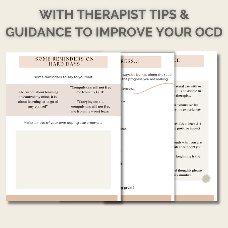 Improve Your OCD Workbook, Exposure Response Prevention Workbook, ERP ...