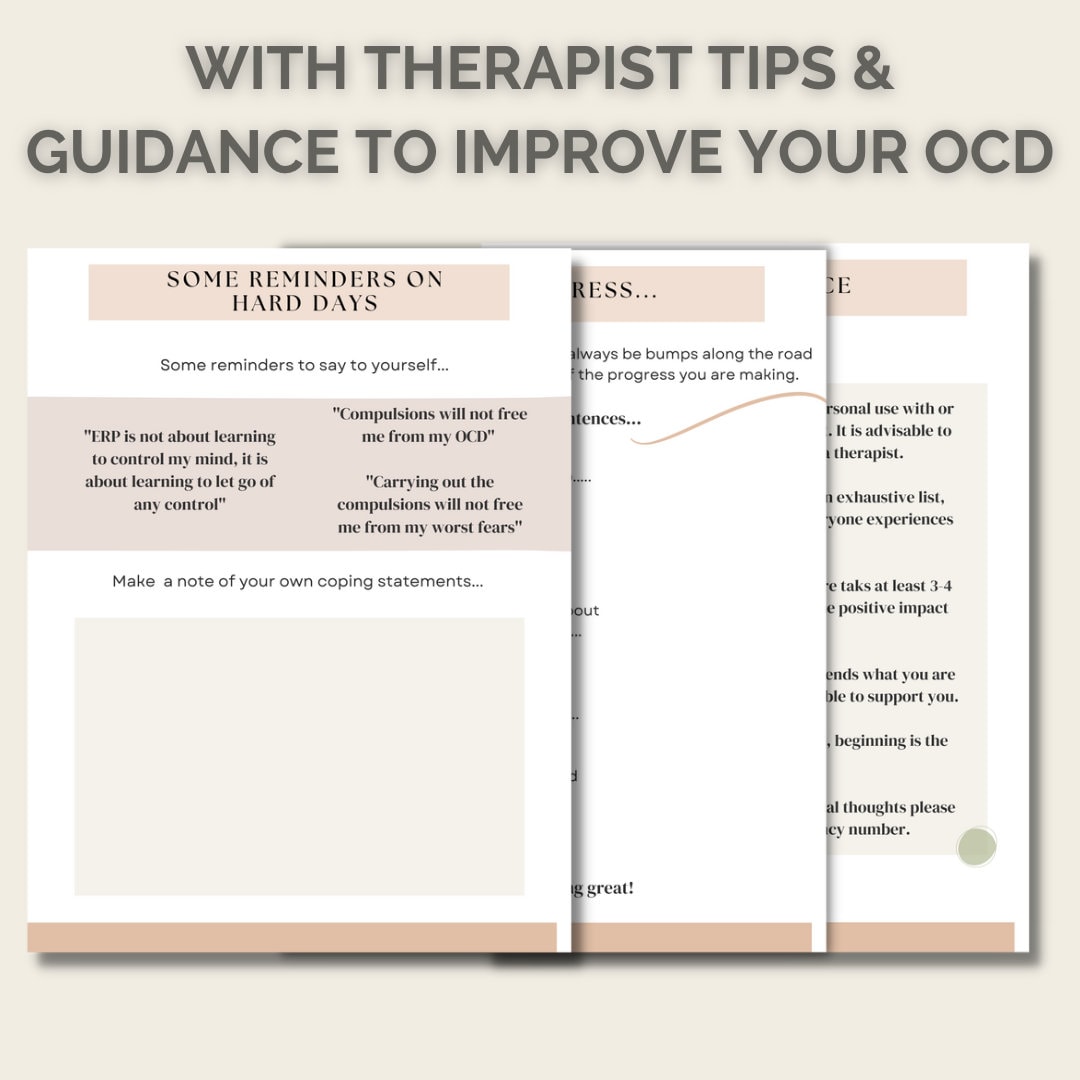 Improve Your OCD Workbook, Exposure Response Prevention Workbook, ERP ...