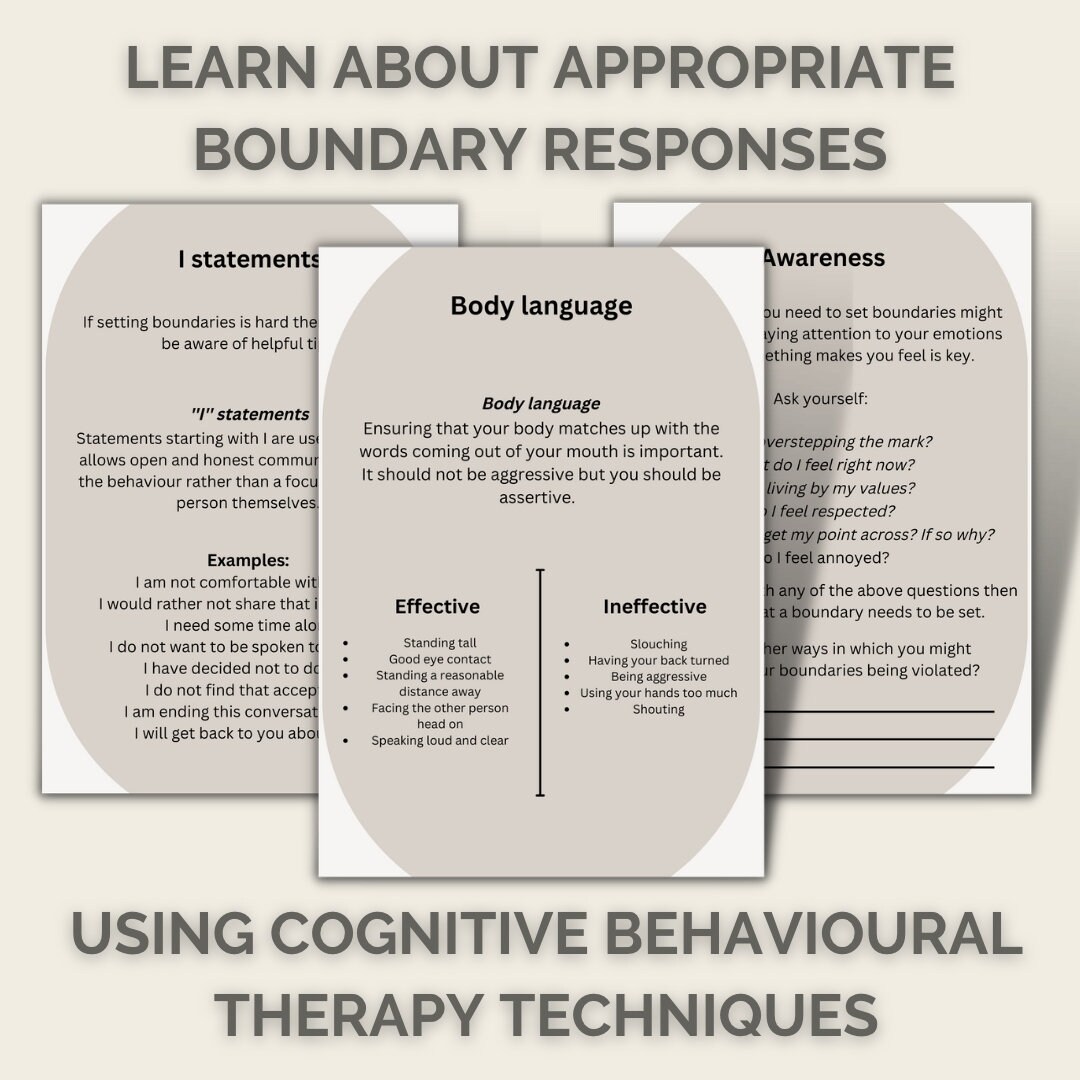 Improve Your Boundaries Workbook Therapy Workbook CBT - Etsy