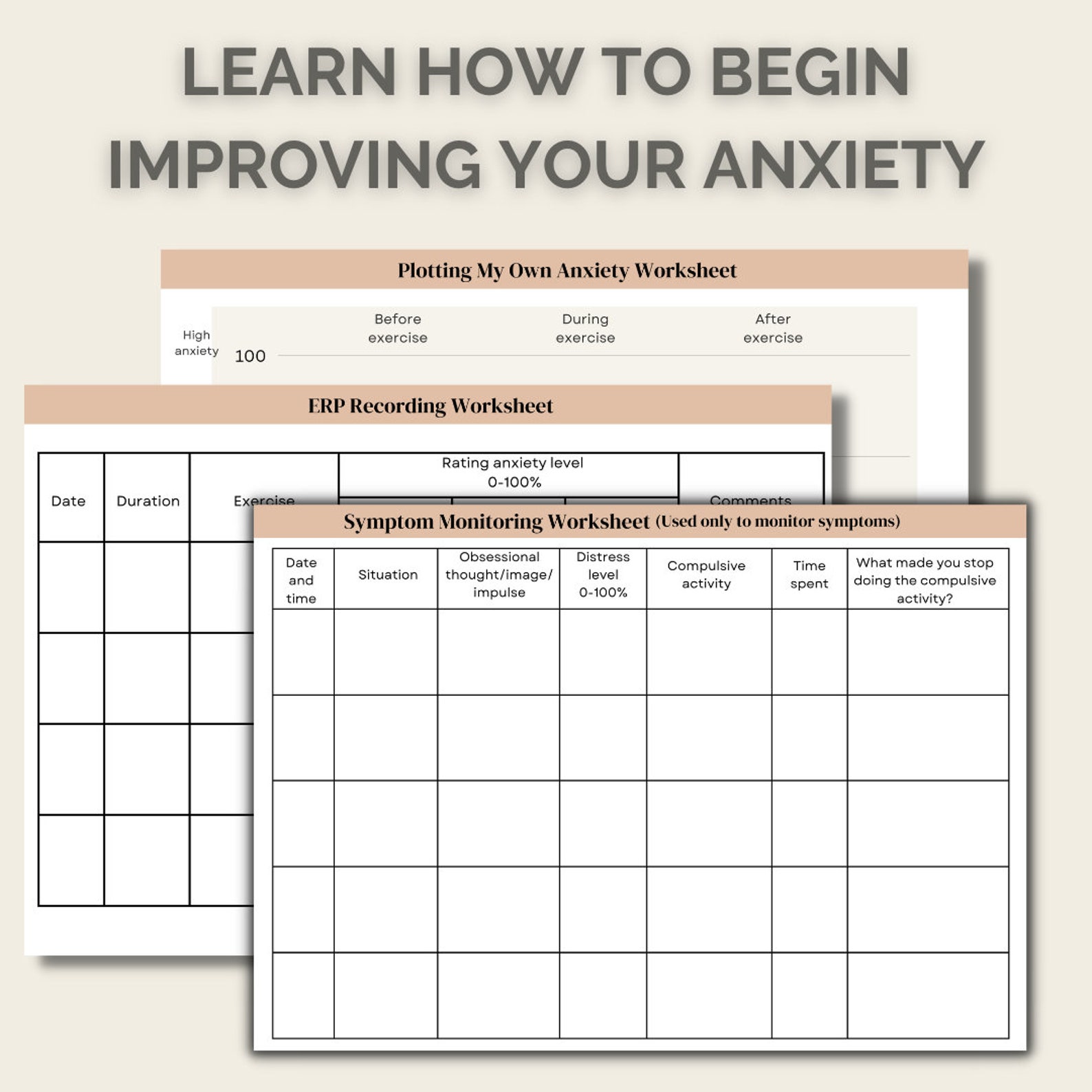Improve Your OCD Workbook, ERP Therapy, 32-page Guide (PDF Digital ...
