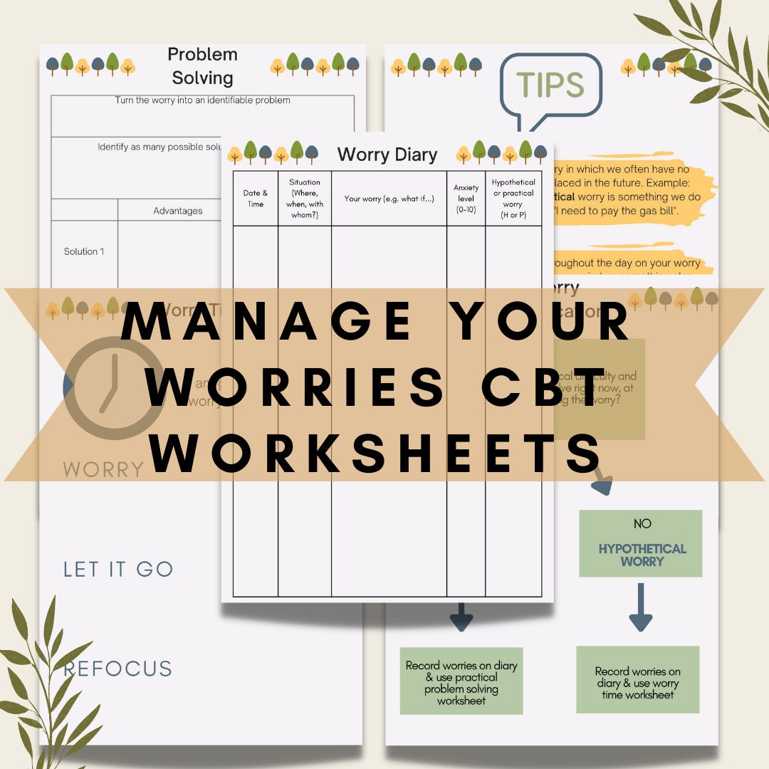 Manage Your Anxiety CBT Worksheets, Therapy Worksheets, Mental Health ...